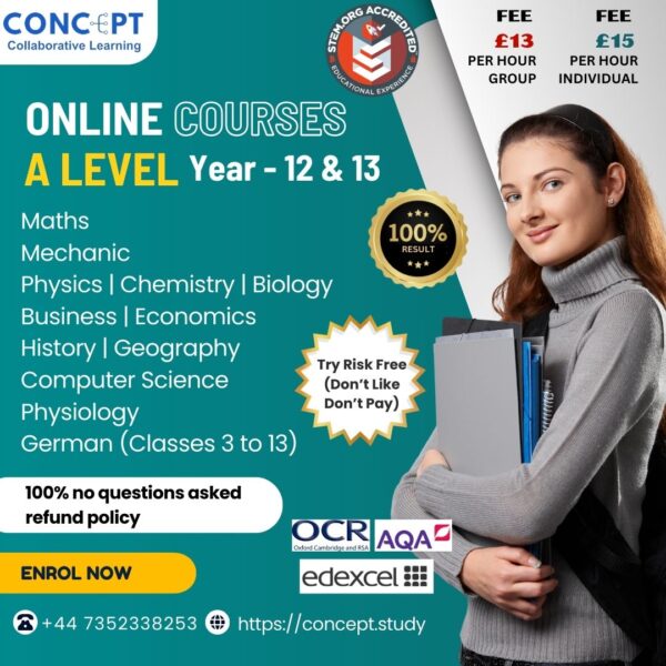 Online A Level Classes UK | Year 12–13 Distance Learning – Concept Study