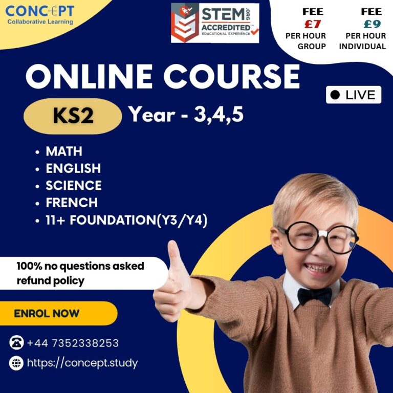 KS2 Online Tutoring UK – Year 3, 4 & 5 | Concept Study